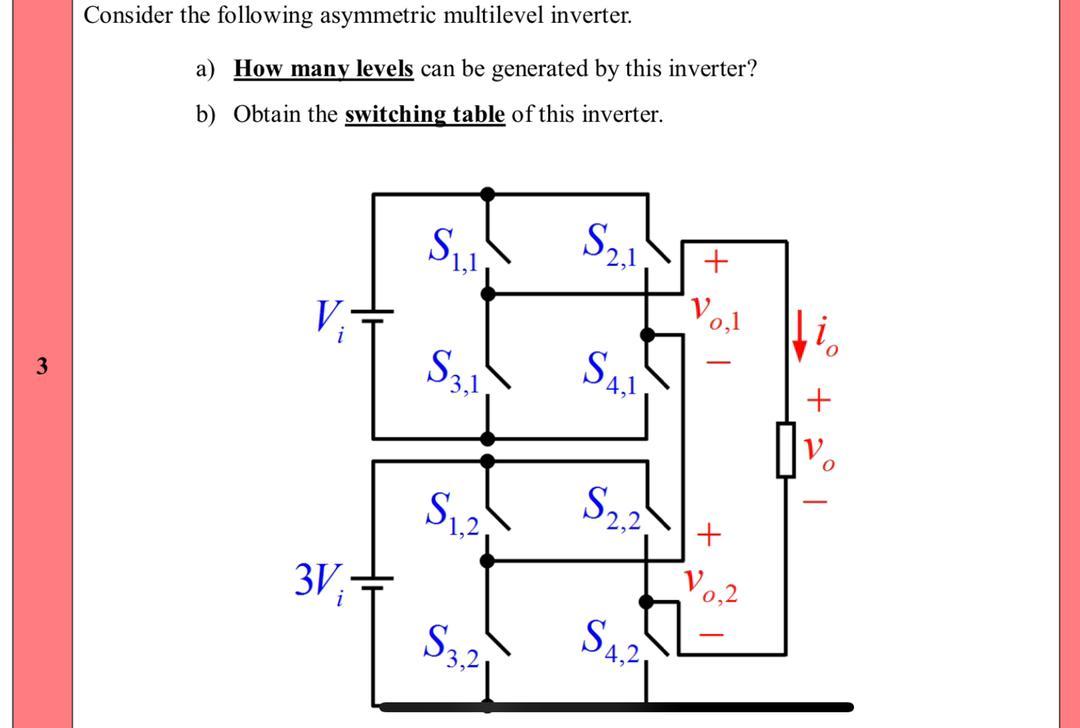 Solved Consider the following asymmetric multilevel | Chegg.com
