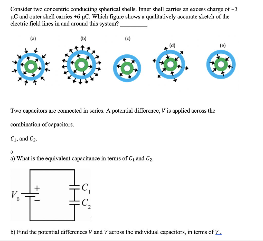 Solved Consider two concentric conducting spherical shells. | Chegg.com