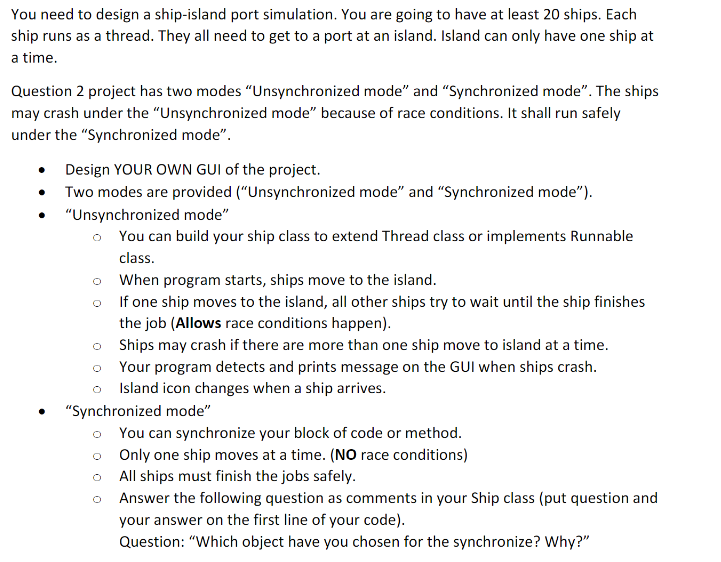 hip runs as a thread. They all need to get to a port | Chegg.com