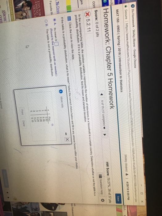 Solved Find mean and standard deviation | Chegg.com