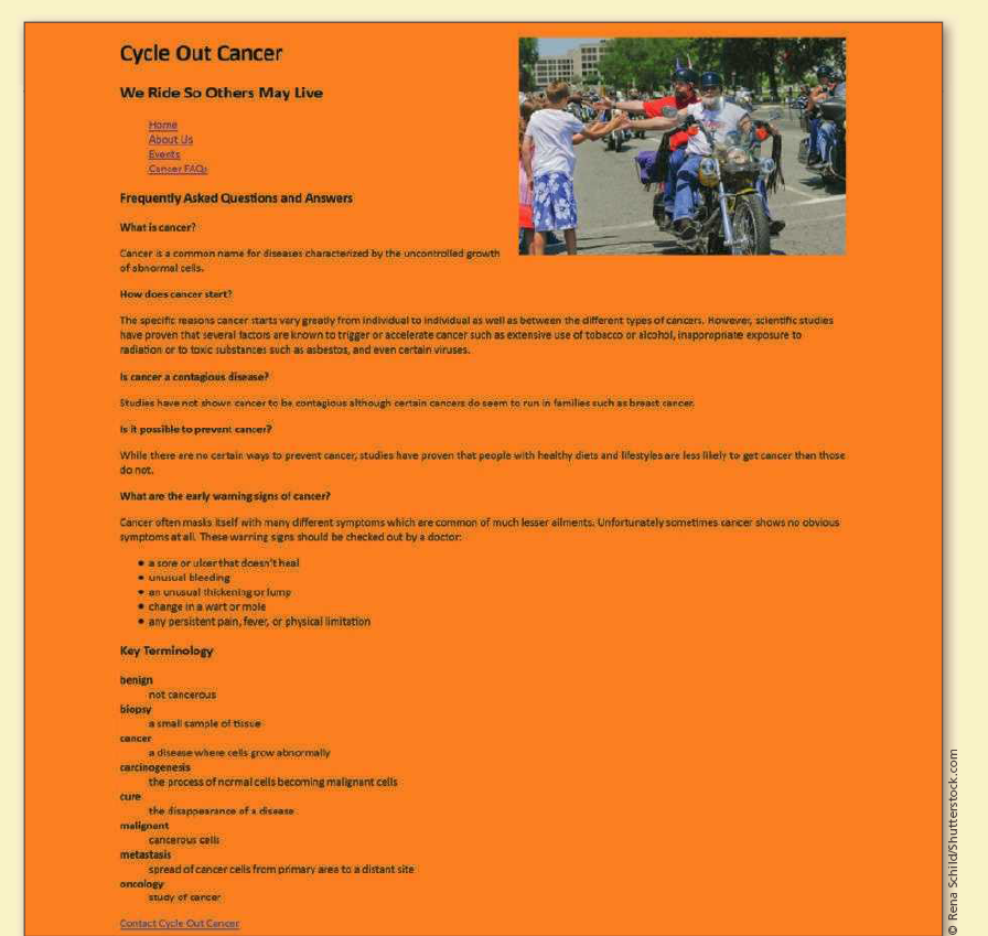 Solved Lab 2: Creating an External Style Sheet for Cycle | Chegg.com