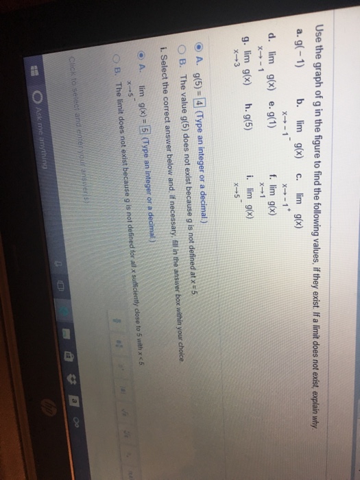Solved Use The Graph Of G In The Figure To Find The