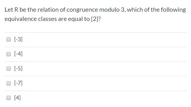 Solved Let R Be The Relation Of Congruence Modulo 3 Which