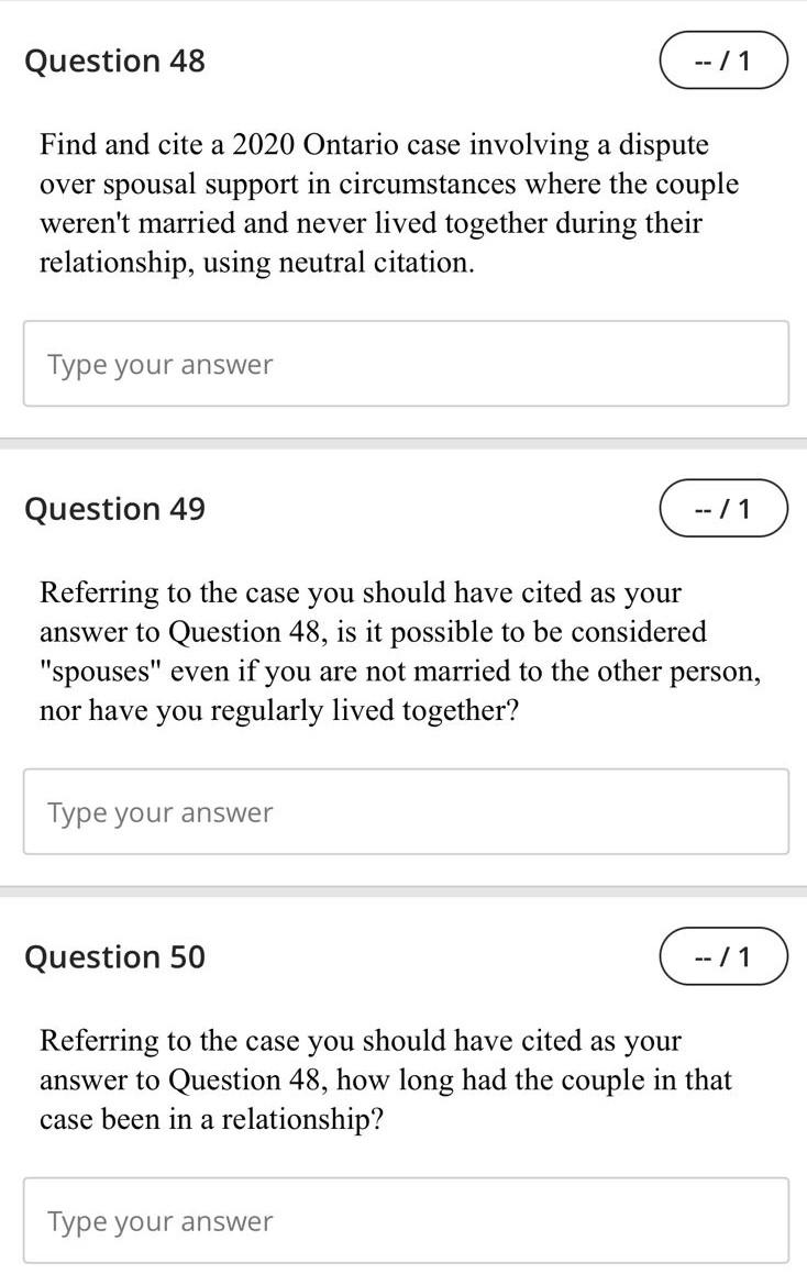 Solved Find and cite a 2020 Ontario case involving a dispute | Chegg.com