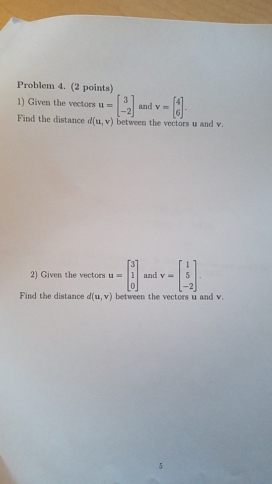Solved Problem 1. (3 points) Given the point A (2,-1) and | Chegg.com