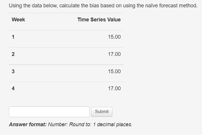 Solved Using The Data Below Calculate The Bias Based O 