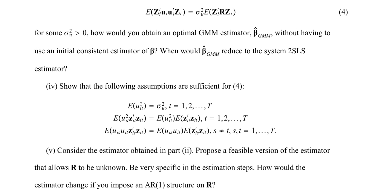 Solved Consider a linear panel data model | Chegg.com