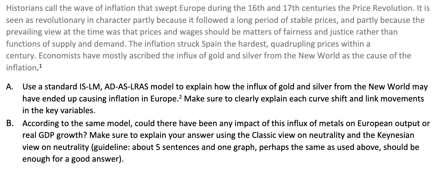 Solved Historians call the wave of inflation that swept | Chegg.com