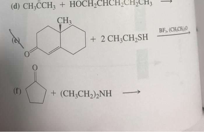 Solved CH3 BF, (CHCH.H0 + 2 CH3CH,SH + (CH3CH2)2NH- | Chegg.com