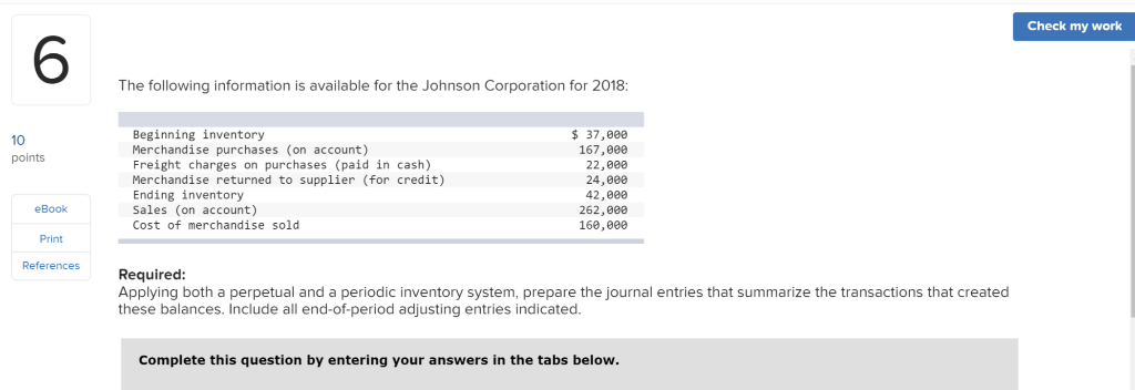 Solved Check my work 6 The following information is | Chegg.com