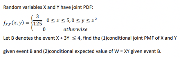 Solved Random variables X and Y have joint PDF: 3 fx,x(x, y) | Chegg.com