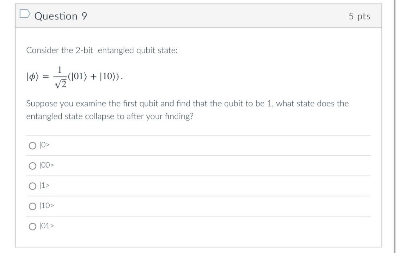 Solved Consider the 2-bit entangled qubit state: | Chegg.com