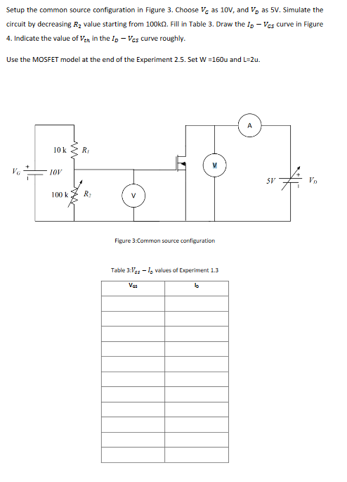 Solved Setup the common source configuration in Figure 3. | Chegg.com