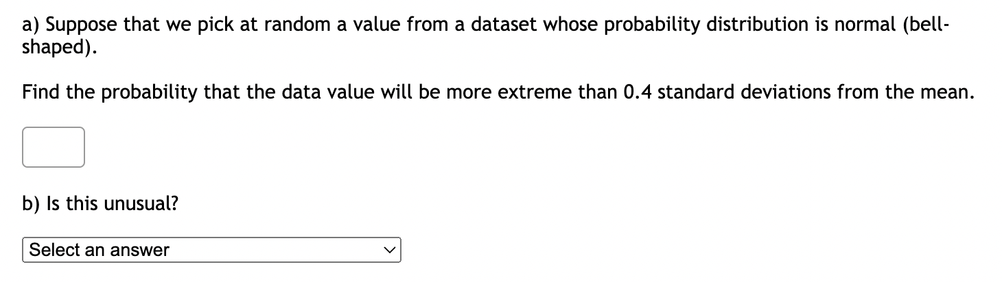 Solved a) Suppose that we pick at random a value from a | Chegg.com