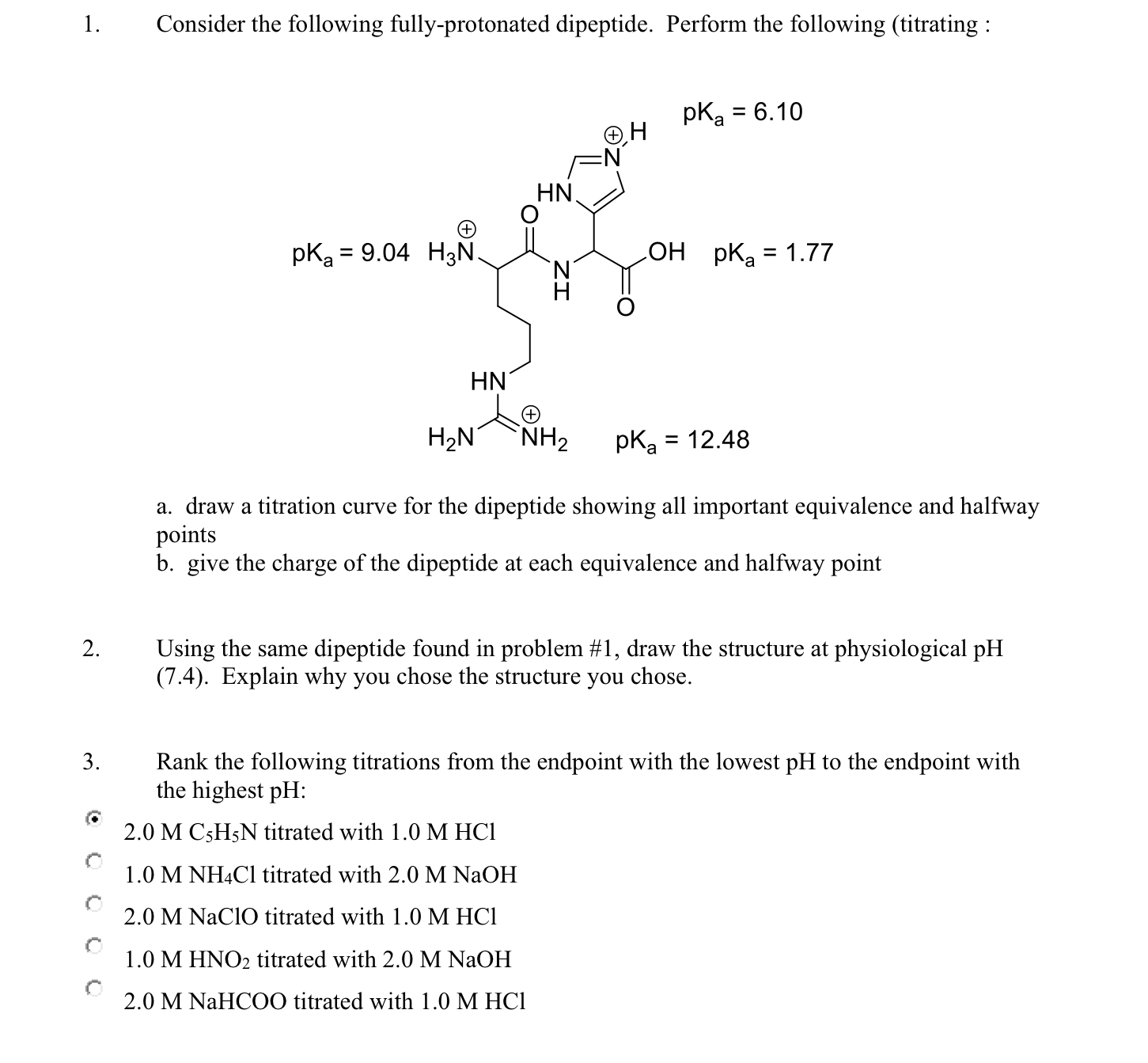 Solved Consider the following fully-protonated dipeptide. | Chegg.com