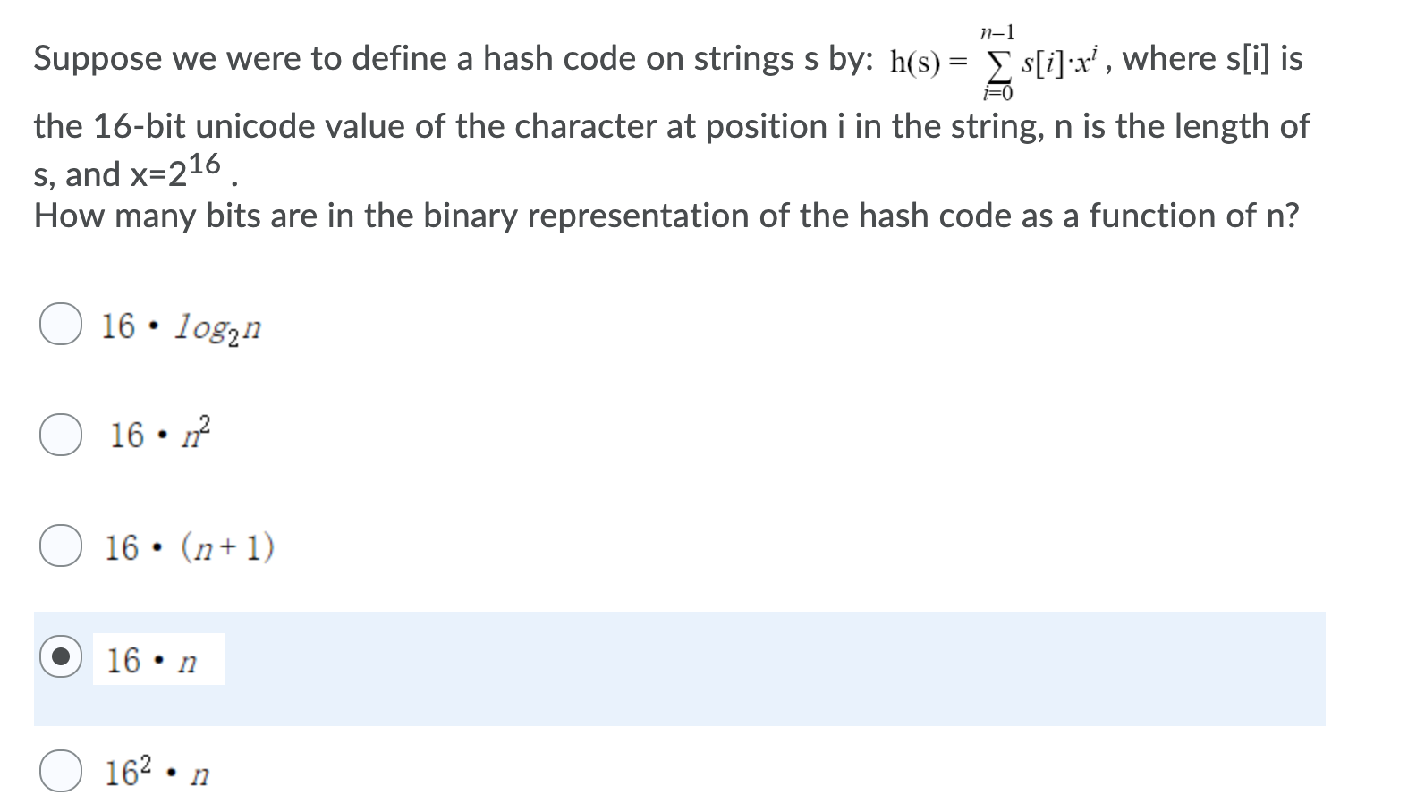 п-1 Suppose we were to define a hash code on strings | Chegg.com