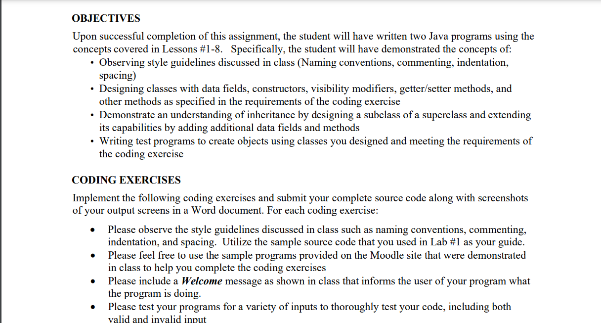 Solved OBJECTIVES Upon successful completion of this | Chegg.com