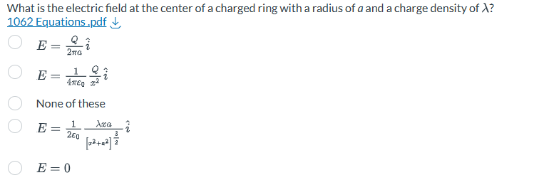 Solved What is the electric field at the center of a charged | Chegg.com
