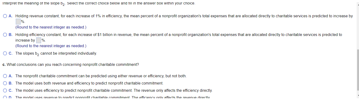 Solved Table of resultsA nonprofit analyst seeks to | Chegg.com