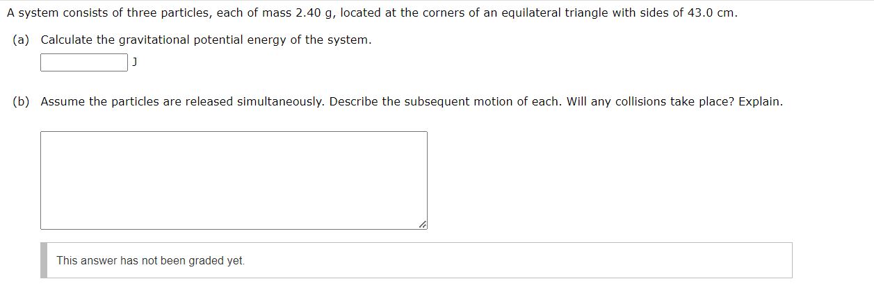 Solved A system consists of three particles, each of mass | Chegg.com