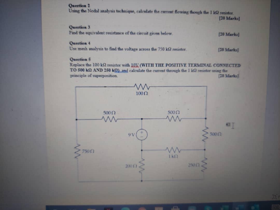 Solved Question 2 Using the Nodal analysis technique, | Chegg.com