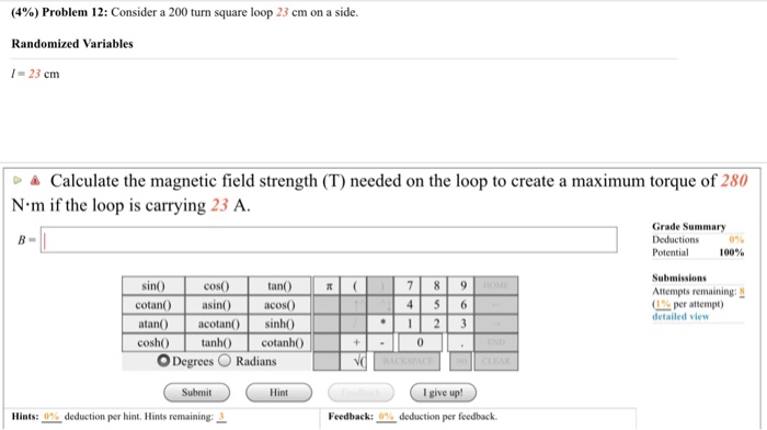 Solved (4%) Problem 12: Consider a 200 turn square loop 23 | Chegg.com