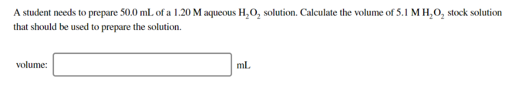 Solved A student needs to prepare 50.0 mL of a 1.20 M | Chegg.com