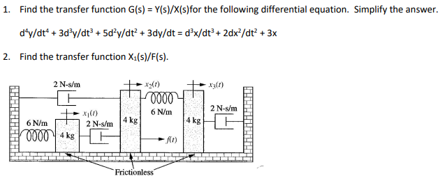 Solved Please solve the two transfer function questions | Chegg.com