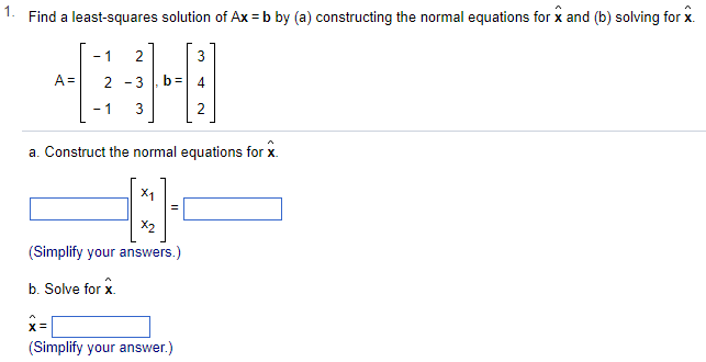 [Solved]: Find a least-squares solution of ( mathrm{Ax}=