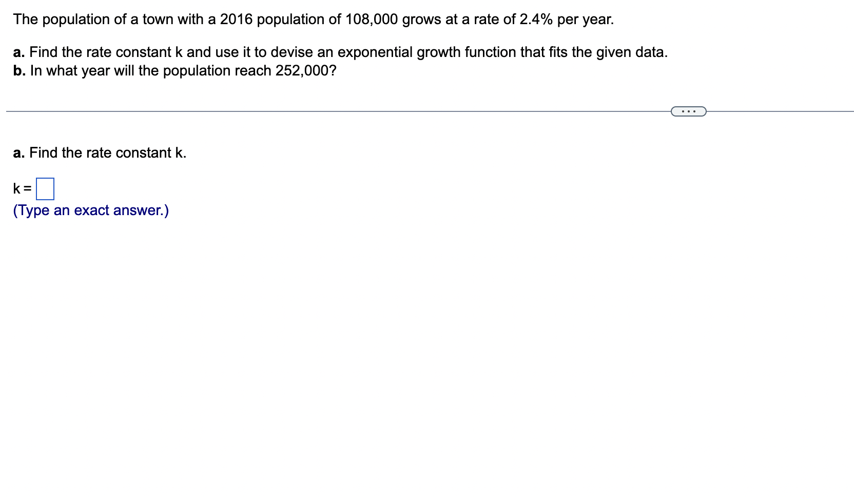 Solved The population of a town with a 2016 population of | Chegg.com