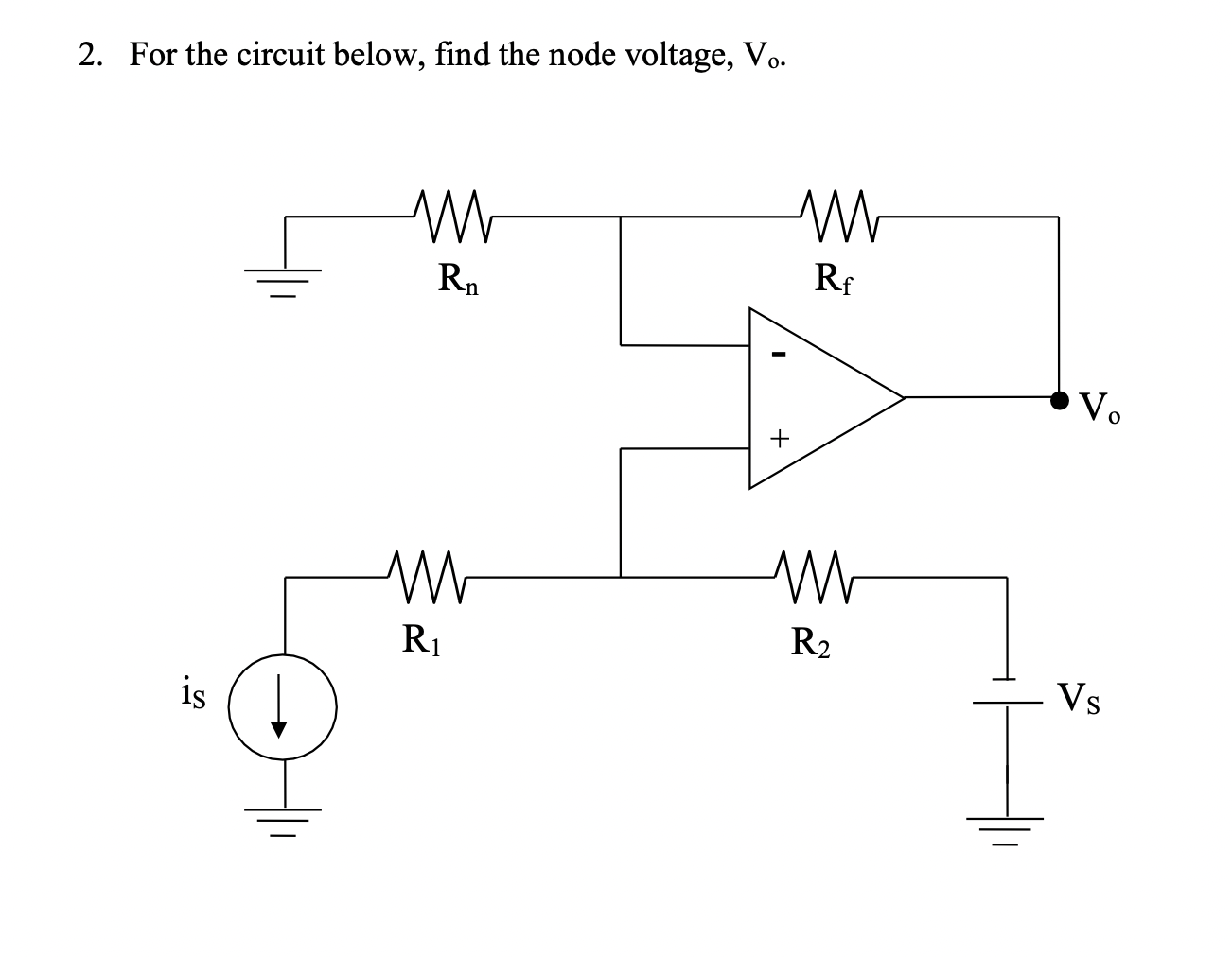 Solved 2. For the circuit below, find the node voltage, V0. | Chegg.com