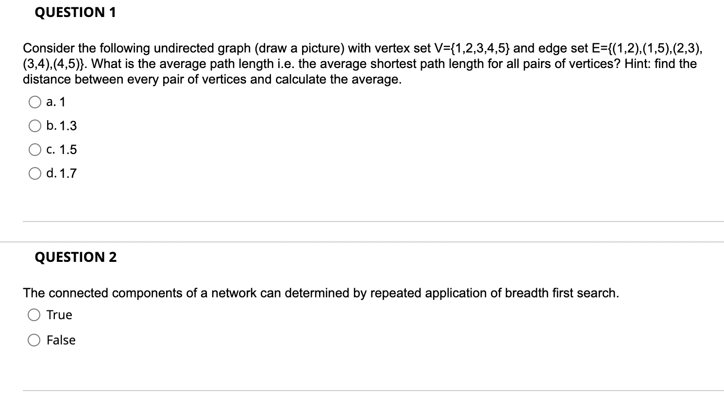 Solved Consider the following undirected graph (draw a | Chegg.com