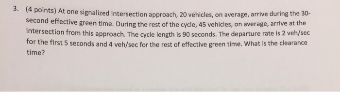 Solved 5. (4 points) At one signalized intersection | Chegg.com