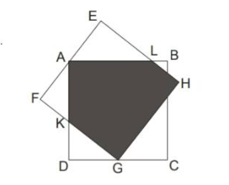 [Solved]: The figure shows two squares, ABCD and EFGH, wi