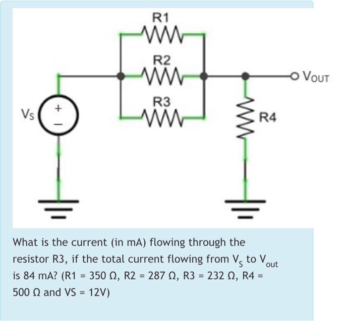Solved R1 R2 R3 Vs R4 What is the current (in mA) flowing | Chegg.com