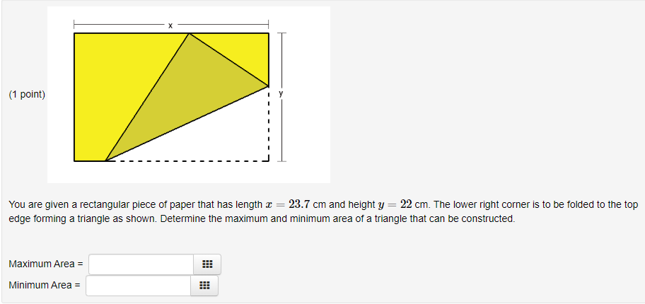 Solved (1 point) - - - - - You are given a rectangular piece | Chegg.com