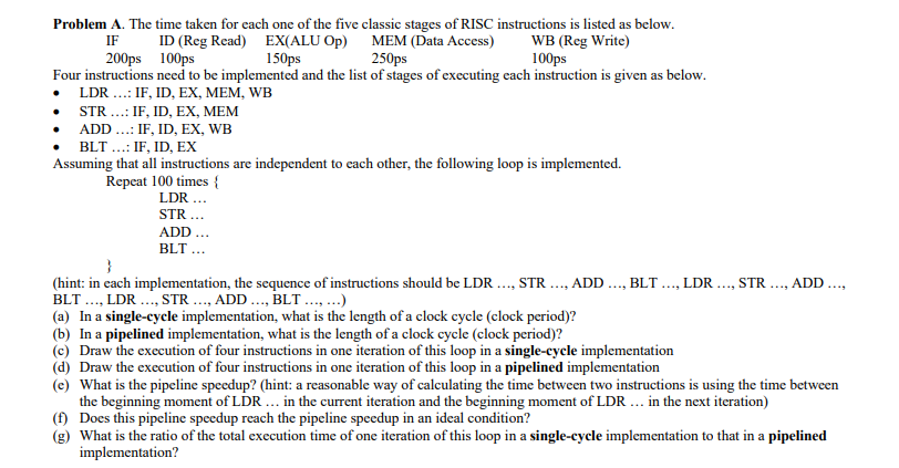 Problem A. The time taken for each one of the five | Chegg.com