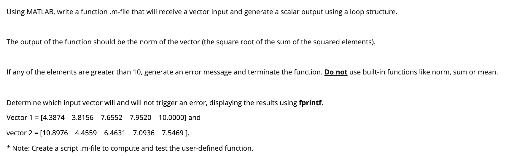 Solved Using MATLAB, write a function .m-file that will | Chegg.com