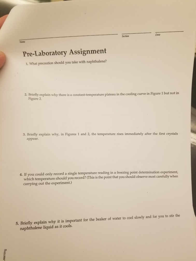 Solved Section Date Name Pre-Laboratory Assignment 1. What | Chegg.com