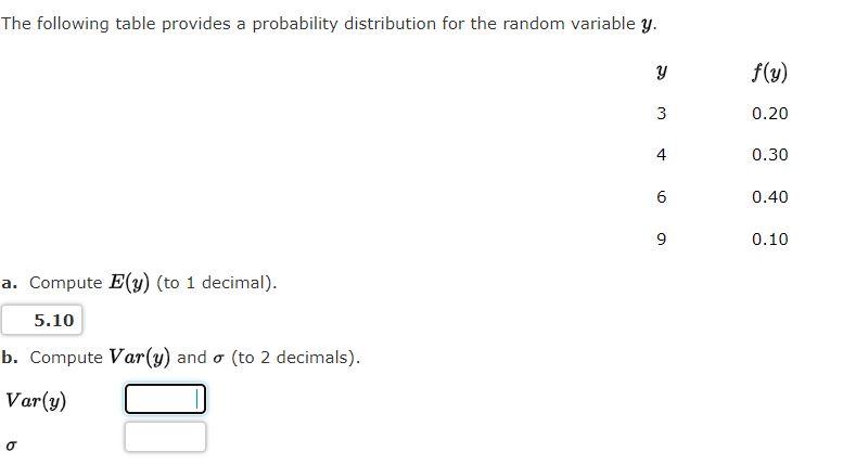 Solved The following table provides a probability | Chegg.com