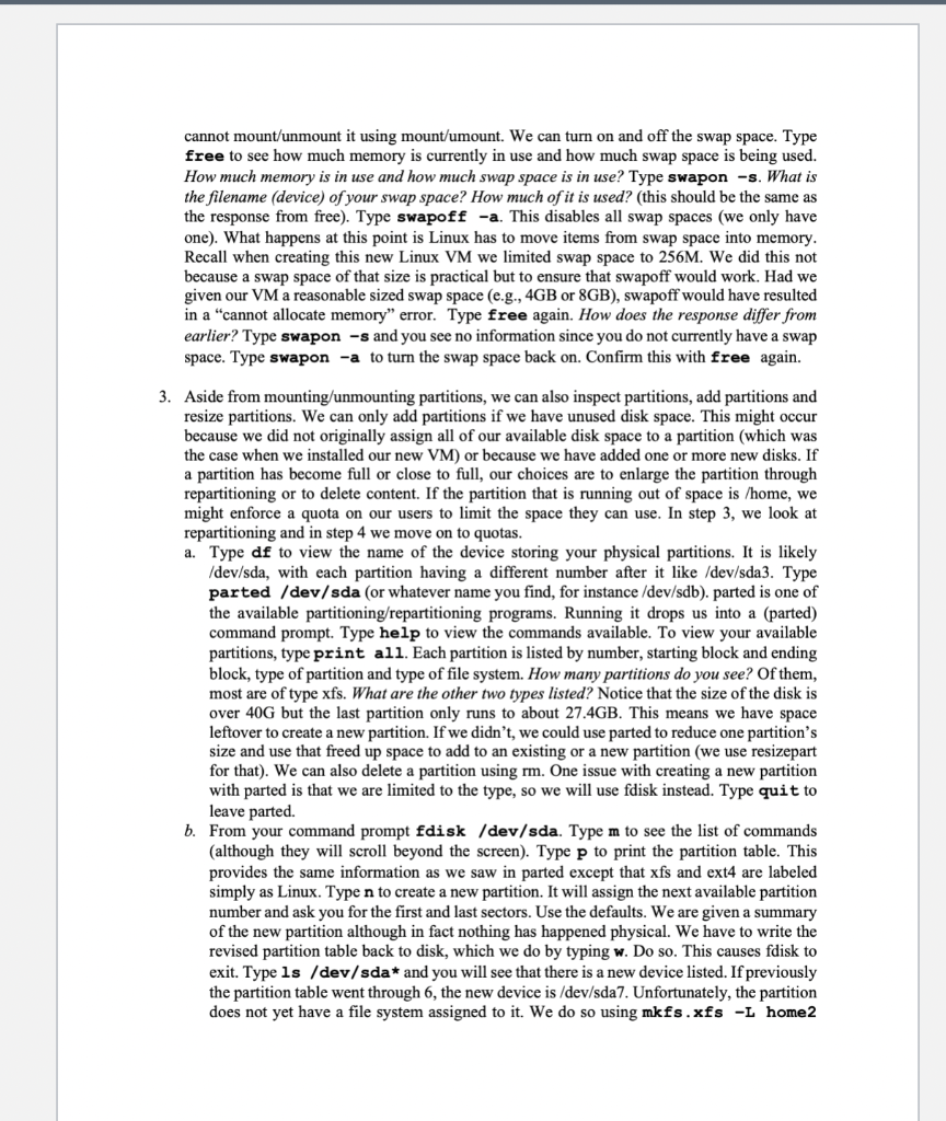 Solved CIT 371 Lab 15: Linux File Systems (part II) Due date | Chegg.com