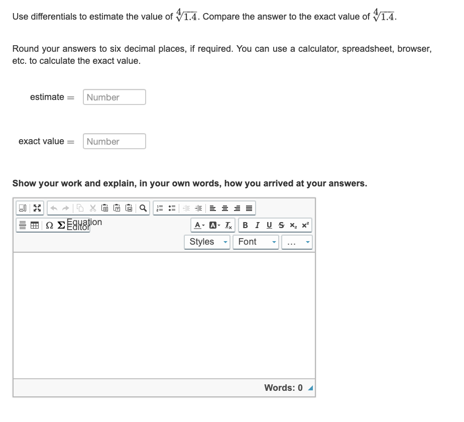 Solved Use differentials to estimate the value of 41.4. | Chegg.com