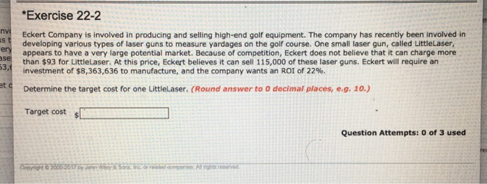 Solved Exercise 22-2 | Chegg.com