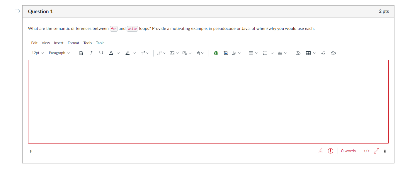 Solved That are the semantic differences between for and | Chegg.com