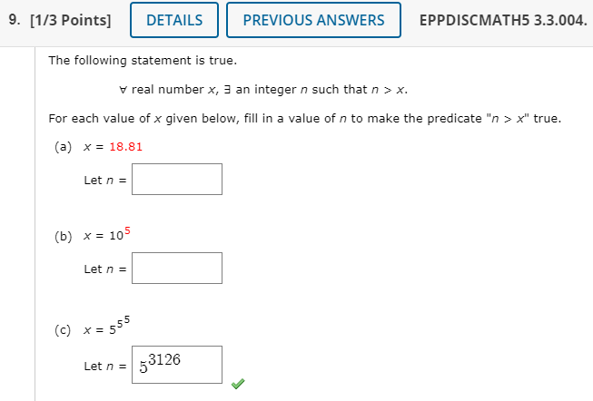 Solved 9. [1/3 Points] DETAILS PREVIOUS ANSWERS EPPDISCMATH5 | Chegg.com