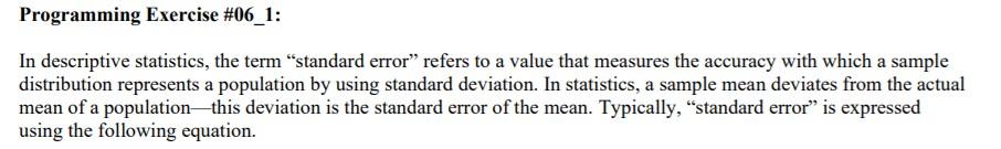 Solved Programming Exercise #06_1: In descriptive | Chegg.com