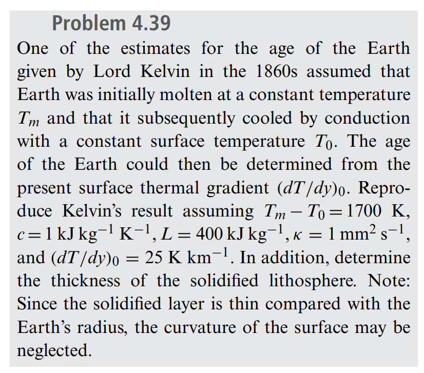 Solved One of the estimates for the age of the Earth given | Chegg.com