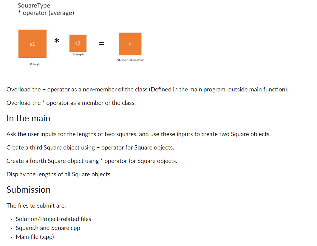 Solved Assignment's instructions Square class Square | Chegg.com