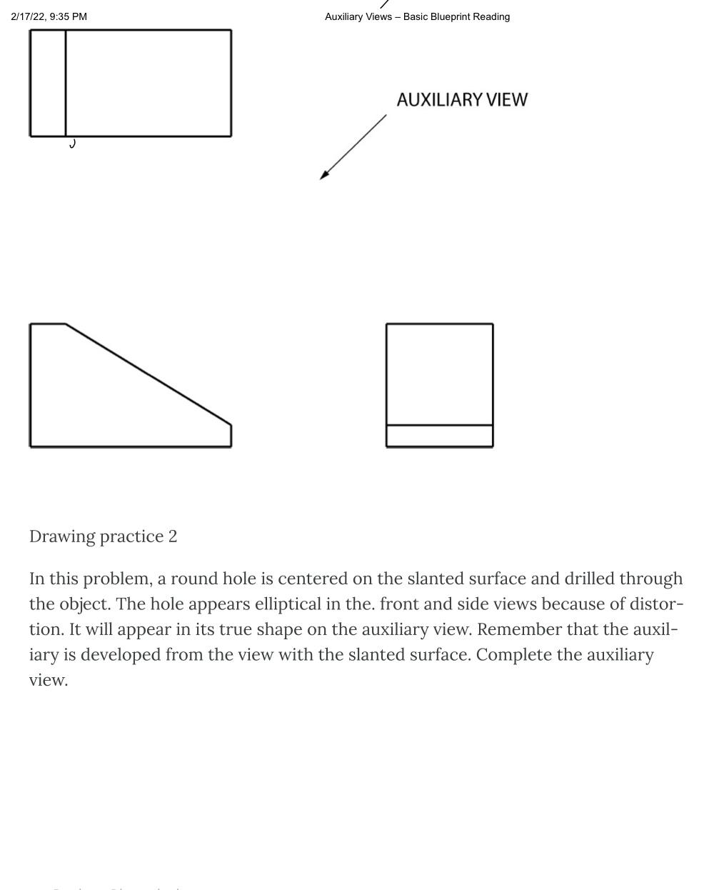 Solved Sketching Auxiliary Views The following problems | Chegg.com