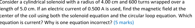 Solved Consider a cylindrical solenoid with a radius of 4.00 | Chegg.com